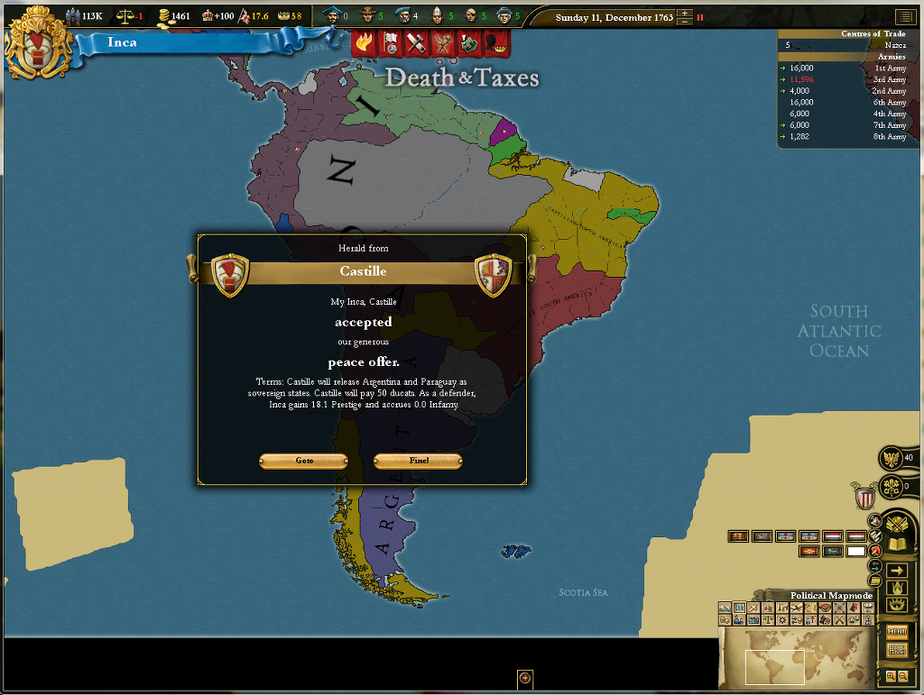 [Death and Taxes 9.2] 잉카 제국 플레이 AAR. XLVIII - Inca is Mine - Europa ...