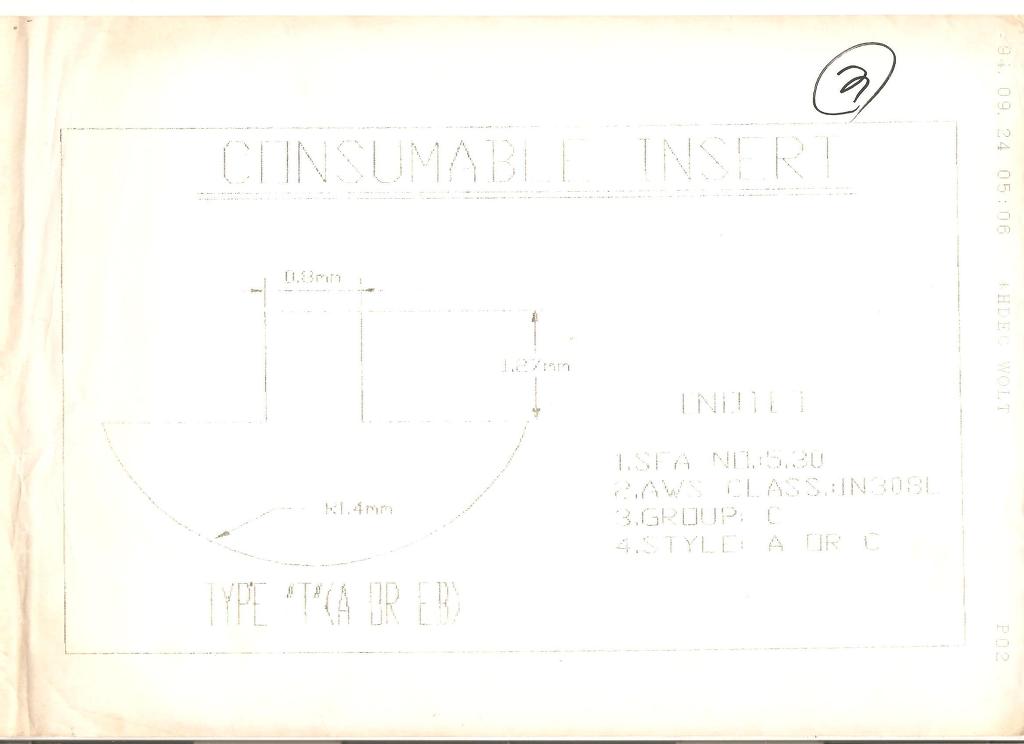SFA 5.30 in 308L Group C (Consumable Insert Ring) - 스테인레스강종의 용접 및 특성과 ...