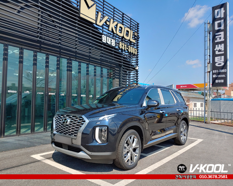 팰리세이드 문라이트클라우드 브이쿨썬팅 K시리즈 시공 뷔르트언더코팅 블랙박스 Qxd3000 신차패키지 시공후기 Tinting 시공사진 열반사필름 브이쿨 익산점 마디