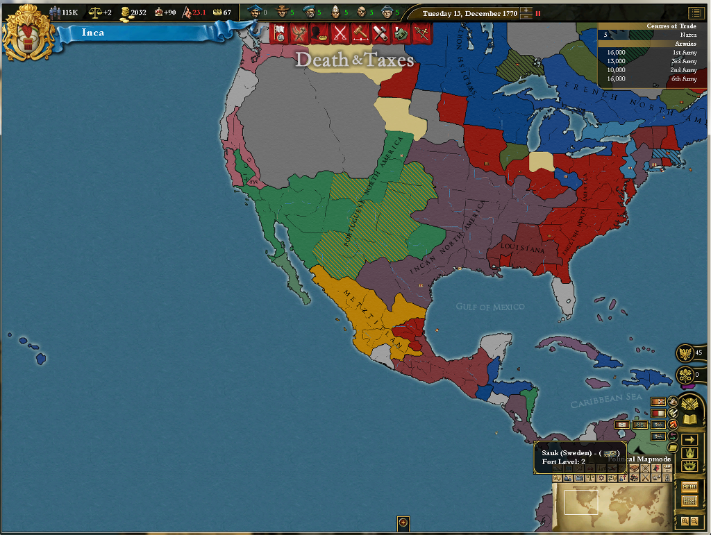 [Death and Taxes 9.2] 잉카 제국 플레이 AAR. XLVIII - Inca is Mine - Europa ...