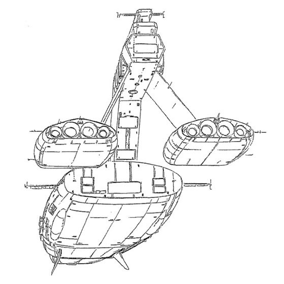 지온군의 경순양함 무사이급 (Principality of Zeon space force's light cruiser Musai ...