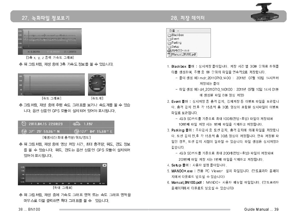 새로나온 만도 2채널 블랙박스(HD급고화질) BN100- 매뉴얼 첨부 - 블랙박스 제품 정보 - 청주 아이나비 공식대리점