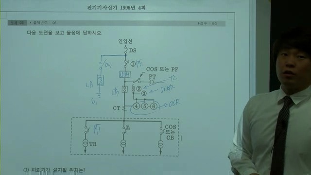 변전설비 도면에서 GR과 OCGR의 위치에 관해 질문이요 - [실기] 다산교재 기출문제집 - 전기기사 한번에 합격하기