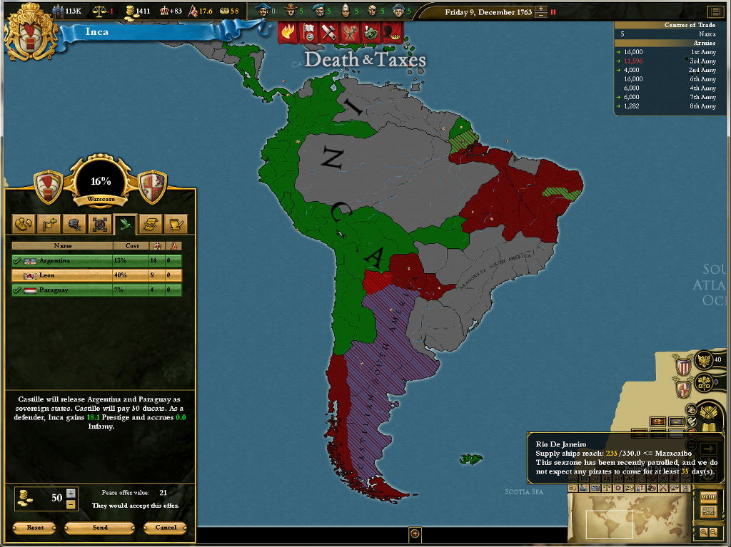 [Death and Taxes 9.2] 잉카 제국 플레이 AAR. XLVIII - Inca is Mine - Europa ...