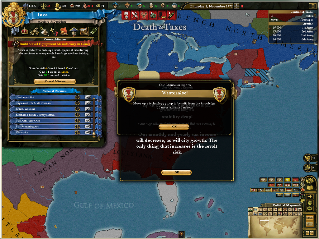 [Death and Taxes 9.2] 잉카 제국 플레이 AAR. XLVIII - Inca is Mine - Europa ...