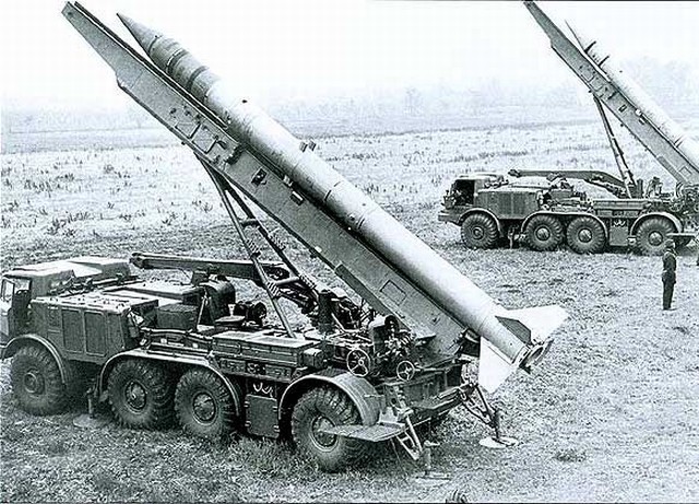 Russian 9P113 TEL w/9M21 Rocket of 9K52 Luna-M Short-range artillery ...