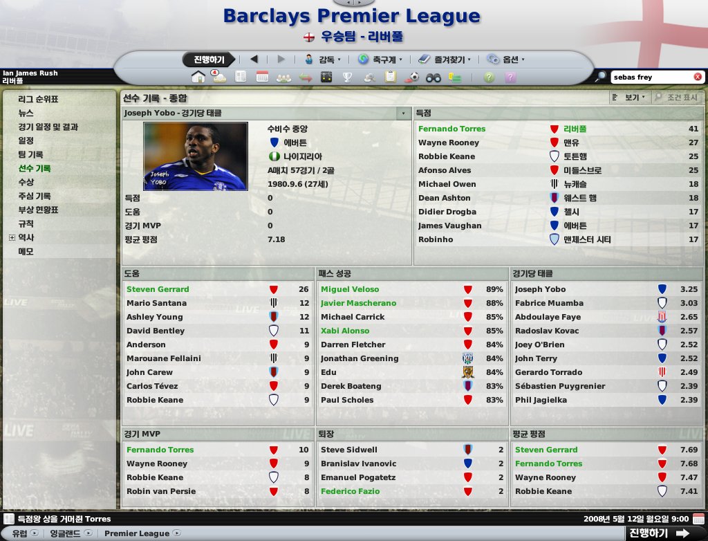 FM개훼인's Liverpool 07/08 preview (부제 : 첼시의 몰락) - FM2008 팀 이야기 - 챔피온쉽 매니저 - 대한민국