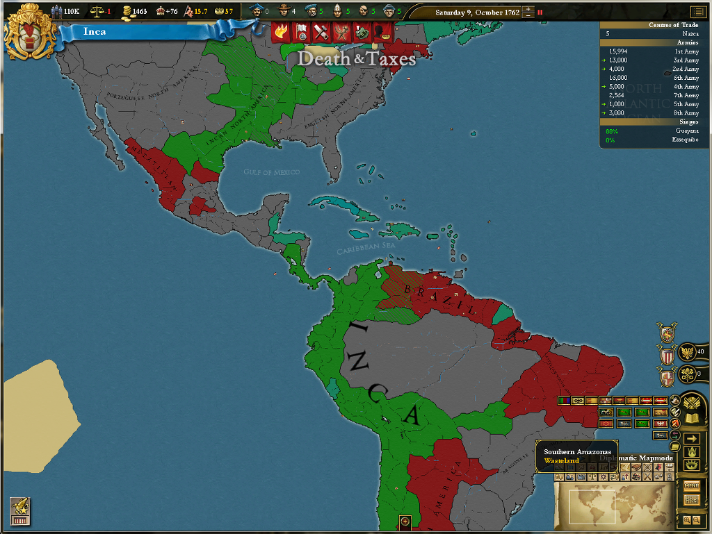 [Death and Taxes 9.2] 잉카 제국 플레이 AAR. XLVIII - Inca is Mine - Europa ...