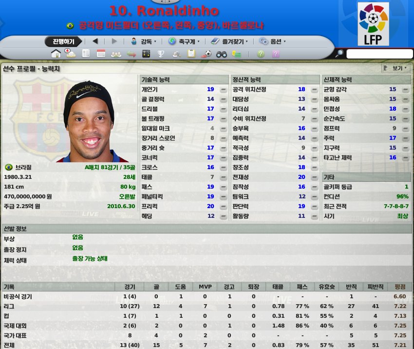 07-08 바르셀로나 리뷰 - FM2008 팀 이야기 - 챔피온쉽 매니저 - 대한민국