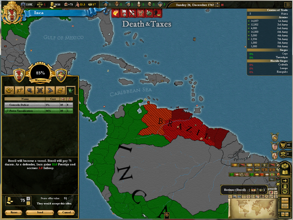 [Death and Taxes 9.2] 잉카 제국 플레이 AAR. XLVIII - Inca is Mine - Europa ...