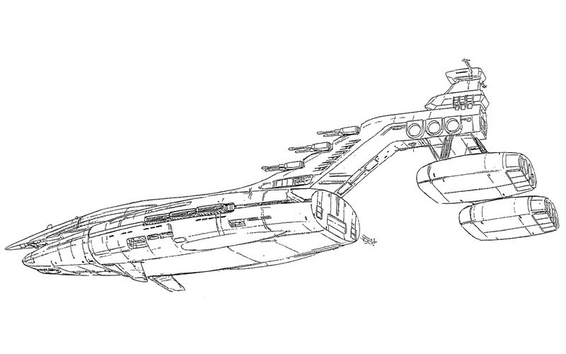 지온군의 경순양함 무사이급 (Principality of Zeon space force's light cruiser Musai ...