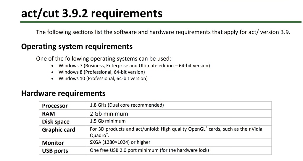 act/cut system 각 버젼에서 공식적으로 지원되는 OS는 다음과 같습니다. - [ 엑트컷(act/cut) ] - NCT ...