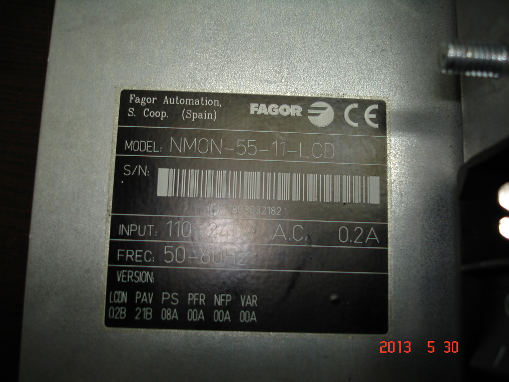 파고 모니터 FAGOR AUTOMATION SPAIN NMON-55-11-LCD Fagor 8055 CNC VIEW1 - PC ...