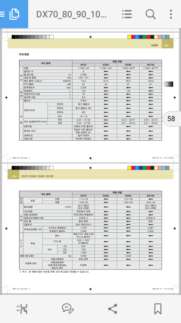 DX70.80.90 취급설명책자 ㅡ1 - 트랙터취급 설명책자 - 대동농기계카페