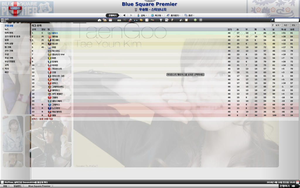 블리스스파르탄스 09~10시즌 리포팅 - FM2009 팀 이야기 - 챔피온쉽 매니저 - 대한민국