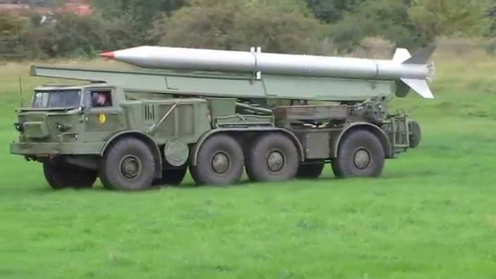 Russian 9P113 TEL w/9M21 Rocket of 9K52 Luna-M Short-range artillery ...