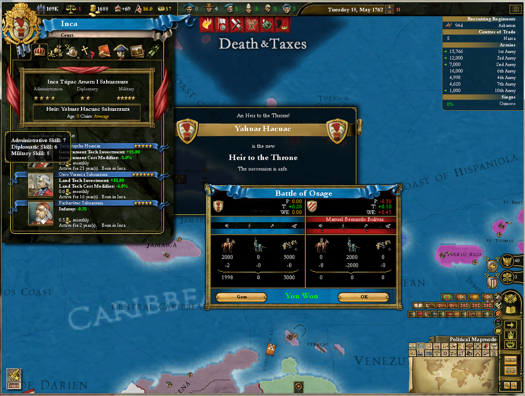 [Death and Taxes 9.2] 잉카 제국 플레이 AAR. XLVIII - Inca is Mine - Europa ...