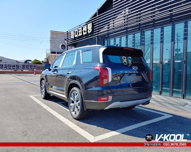 팰리세이드 문라이트클라우드 브이쿨썬팅 K시리즈 시공 뷔르트언더코팅 블랙박스 Qxd3000 신차패키지 시공후기 Tinting 시공사진 열반사필름 브이쿨 익산점 마디