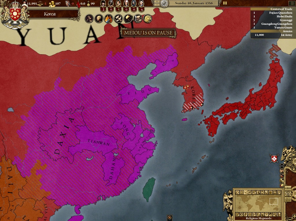 [MEIOU] 고려로 가자! 1-상황 점검과 플레이 방침 - Europa Universalis - Europa Universalis