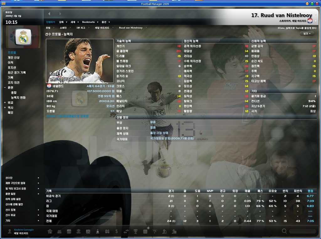 [El Galactico Monsters] 카카+호날두 공존 전술 (사진추가) - FM2009 전술/트레이닝 - 챔피온쉽 매니저 - 대한민국