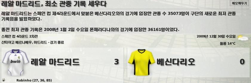 09-10 레알마드리드 리뷰 - FM2008 팀 이야기 - 챔피온쉽 매니저 - 대한민국