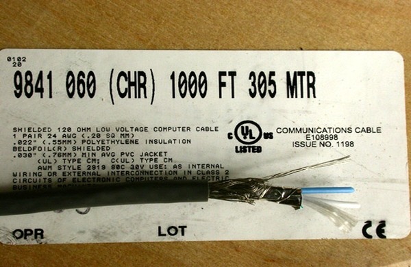 RS-485 통신용 케이블-Belden 9841 - Belden 통신용 - T.02-744-0909 알파와이어, 벨덴케이블 ...