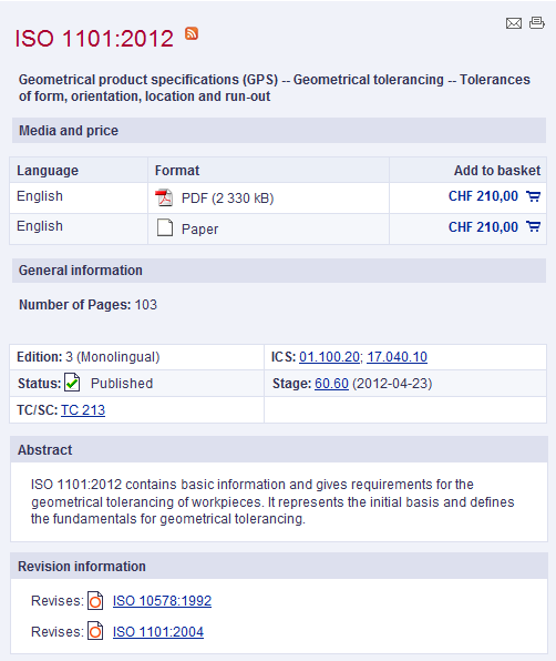 ISO 1101:2012 - ISO 기하공차 최신 규격 개정(Geometrical tolerancing -- Tolerances ...