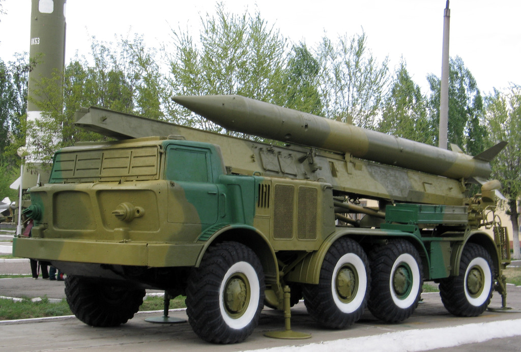 Russian 9P113 TEL w/9M21 Rocket of 9K52 Luna-M Short-range artillery ...