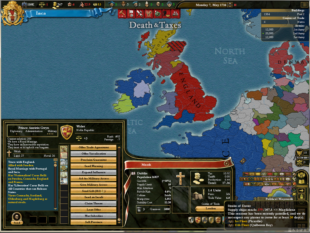 [Death and Taxes 9.2] 잉카 제국 플레이 AAR. XLII - Inca no Shiranai Monogatari ...